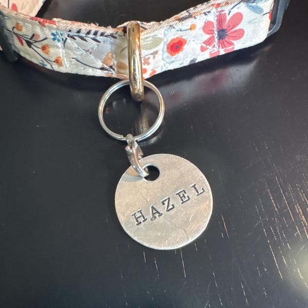 Custom Hand Stamped Dog Tags - Silver Handmade Engraved Typewriter Font ...