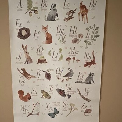 Woodland Alphabet Poster, Woodland Alphabet Print, Woodland Nursery ...