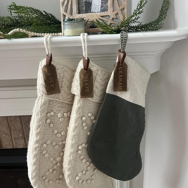 Christmas Stocking Tags, Custom Stocking Tags, Family Stocking Tags ...