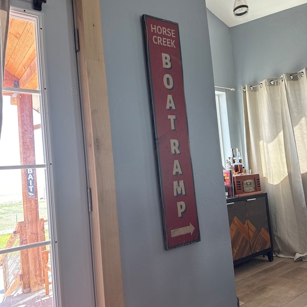 Boat Ramp Sign, Rustic Boat Sign, Custom Boating Decor, Boat Owner Gift ...