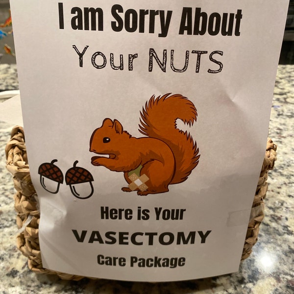 Vasectomy Card for Care Package Printable Sign, Vasectomy Card, Happy ...