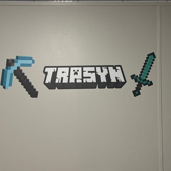 Custom Gamer Block Boy Wall Decal| Personalized Gamer Block Boy Vinyl ...