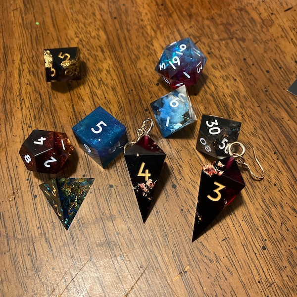 Dice Gacha Random Set - Handmade Resin Sharp Edge Dnd Dice Set for Dnd ...