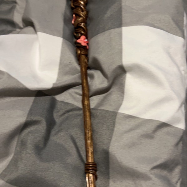 Rose Quartz Crystal Wand -fairy Wand-wizard Witch Wand-nature Wand - Etsy