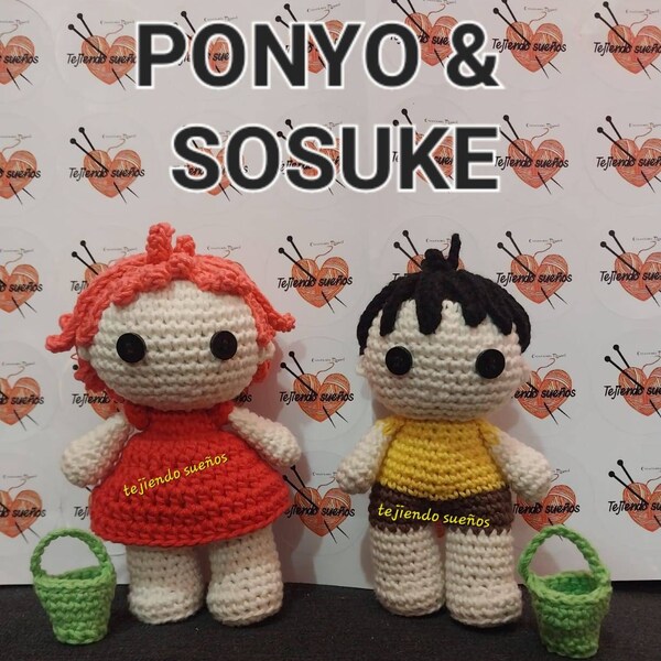 PDF: Ponyo & Sosuke Amigurumi - Crochet Pattern by Crochelandia - Etsy