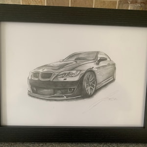Custom Car Drawing Size A4 8.3 X 11.7 / Car Portrait / - Etsy