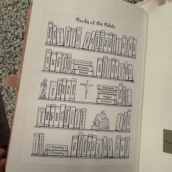 Catholic Bible Reading Coloring Tracker- Bookshelf Style DIGITAL ...