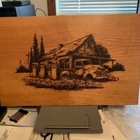 Laser Engrave File Pine Monogram SVG, Lightburn Glowforge Wood Burn ...