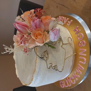 One Line Profile of a Woman Line Art Cake Topper Abstract Face Cake ...