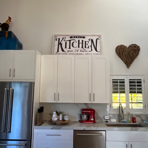 Custom Kitchen Sign Personalized Coffee Bar Signs Vintage Dining Room ...