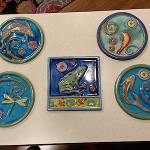 Handmade Ceramic Phases of the Moon Tile - Etsy