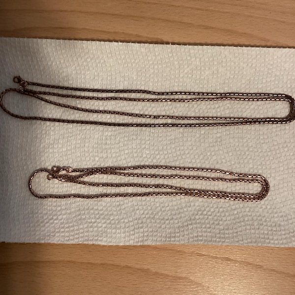 100 % Oxidized Copper Chain Necklace, Top Quality Pure Copper Wheat ...