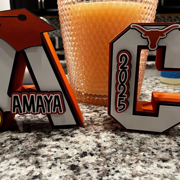 Graduation 3D Letters | Grad Party Decor, Gift, Personalized Grad 3D ...