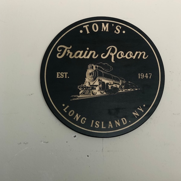 Carved Wood Train Room Sign: Personalized Man Cave Decor - Etsy