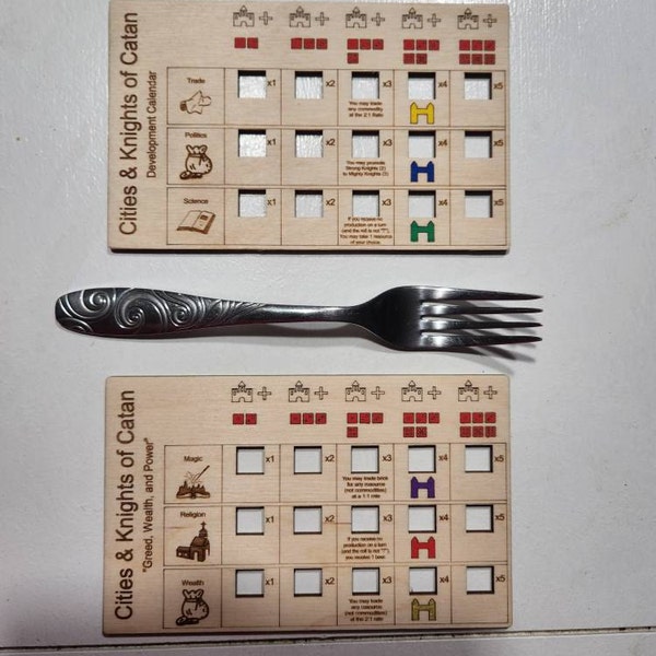 Cities & Knights Building Cost Card: Laser Cut Wood, Board Game Tracker ...
