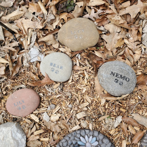 Family Tree Written in Stone Custom Carved River Rock Garden Decoration ...