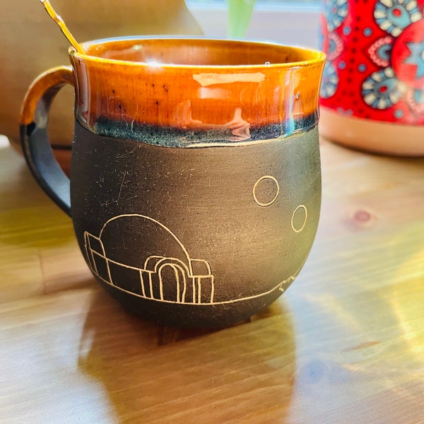 Pre-order: Handmade Carved Ceramic Mug Poppy Wheel Thrown Stoneware ...