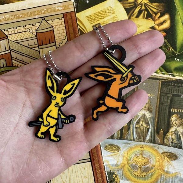Kingdom Come Deliverance 2 White Rabbit Keychain Bag Charm | 3D Printed ...
