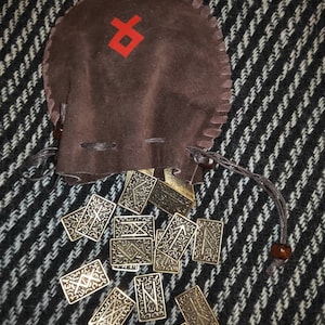 Metal Bronze Brass Rune Set Elder Futhark Norse Shamanic Odin Magic ...