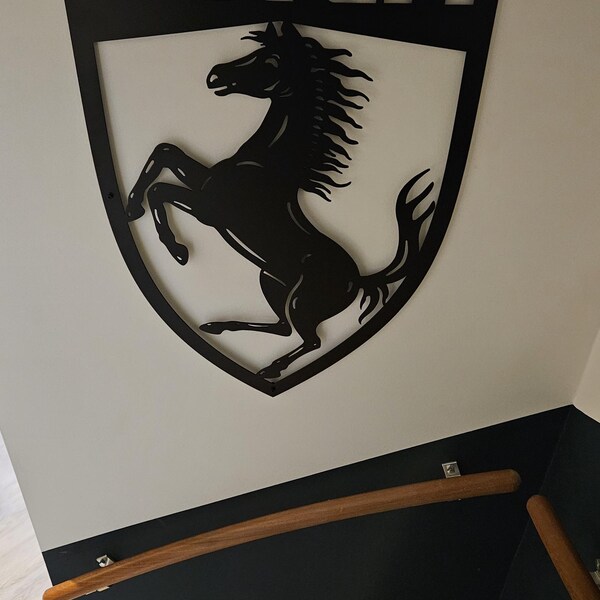 Ferrari Logo Wall Decor, Metal Ferrari Sign Wall Art, Metal Ferrari ...