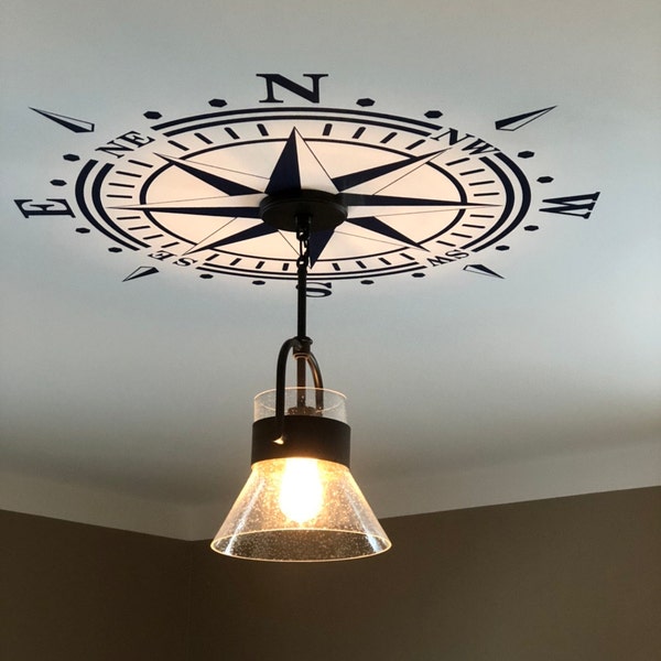 Ceiling Decal Chandelier Medalion Compass Rose WALL DECAL Nautical ...