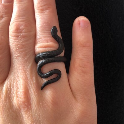 Cool Black OR Green OR Purple Snake Ring / Cool Adjustable Ring ...