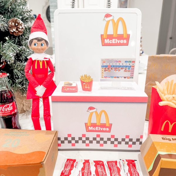 Mcelves Fast Food Display, Elf Props, Costume for Elf Dolls, Elf ...