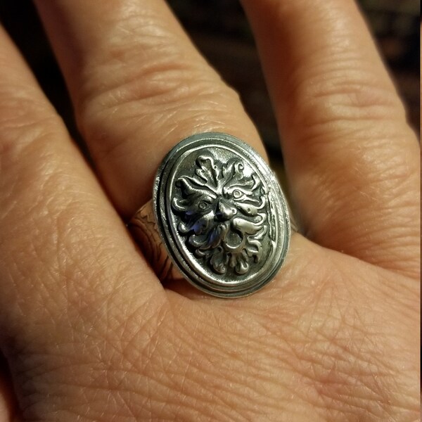 Green Man Renn Faire Ring Celtic Ring Druid Ring Green Man Ring Art ...