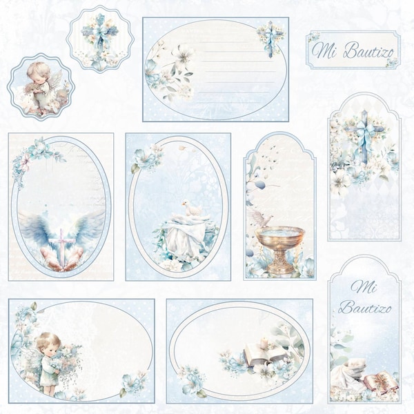 Baptism Digital Paper.boy Baptism Paper.christening Scrapbook Paper ...