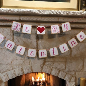 VALENTINES DAY BANNER, Valentines Day Decoration, Be My Valentine ...