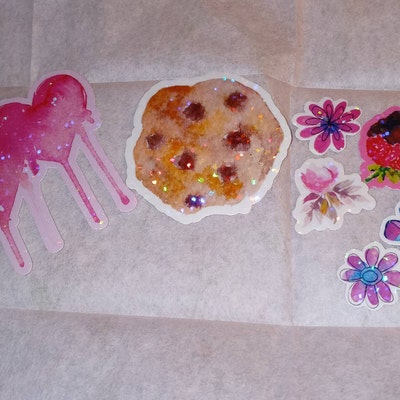 Strawberry Sticker Fruit Sticker Glitter Strawberry Cute - Etsy