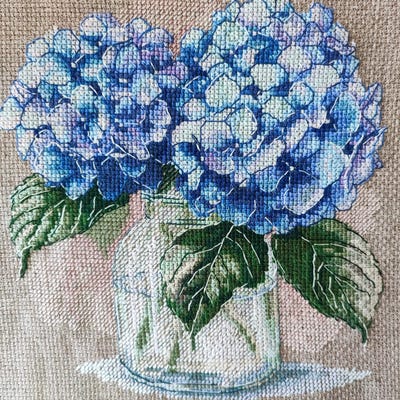 Blue Roof English Cottage Cross Stitch Pattern Cosy House With Rose ...