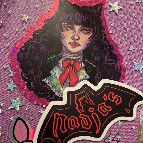 Set of 2 Vampire Bat Stickers | Nadja What We Do Shadows Halloween ...