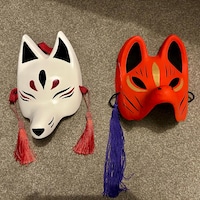 Japanese Noh Face Fox Mask - Traditional Festival Mask Kitsune in ...