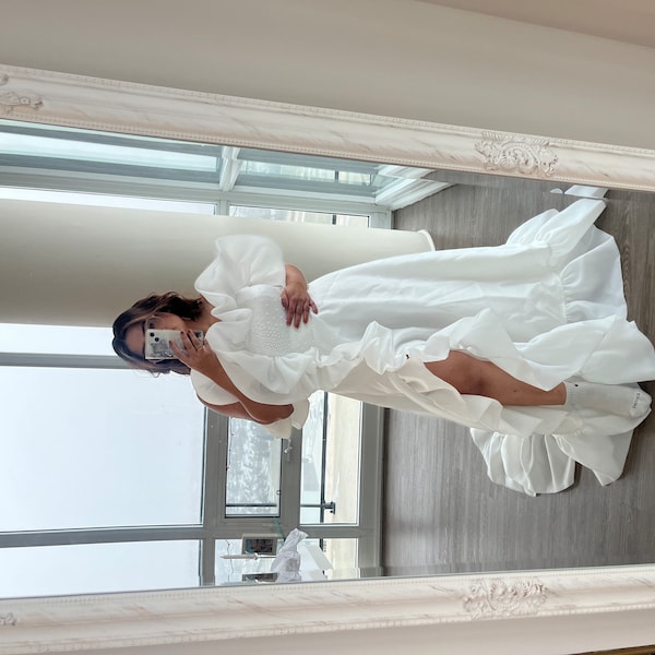 Open Top Wedding Dress. Corset Dress for Wedding. Satin Bridal Dress ...