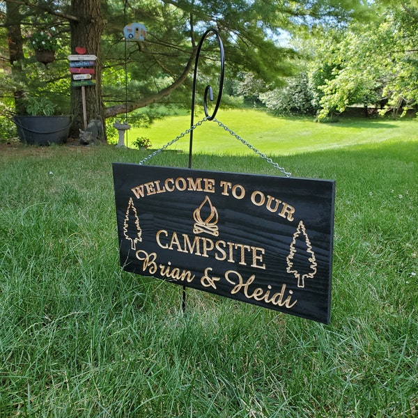 Carved Camping Sign - Personalized Family Camping Sign - Engraved ...