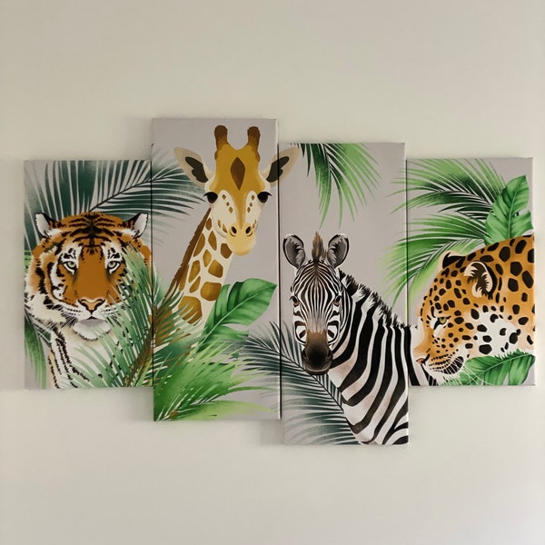 Personalised Jungle Animal Alphabet Print Children's Name Letter ABC ...