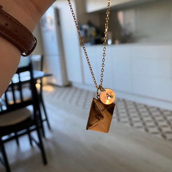 Hidden Message Envelope Necklace: Personalized Stainless Steel Locket ...