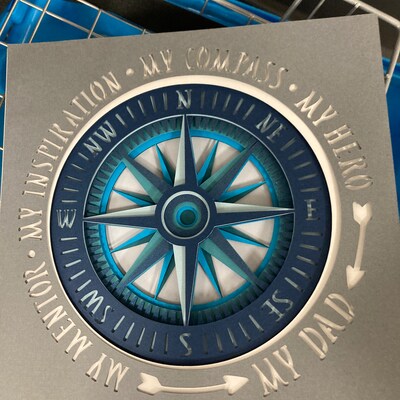 3D COMPASS DAD Shadow Box Svg for Cricut for Silhouette - Etsy