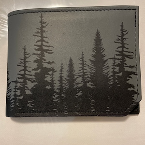 Mens Leather Wallet, Mens Wallet, Trees Wallet, Leather Wallet, Slim ...