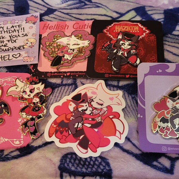 Hazbin Hotel HH Chibi Characters Hard Enamel Pins - Etsy