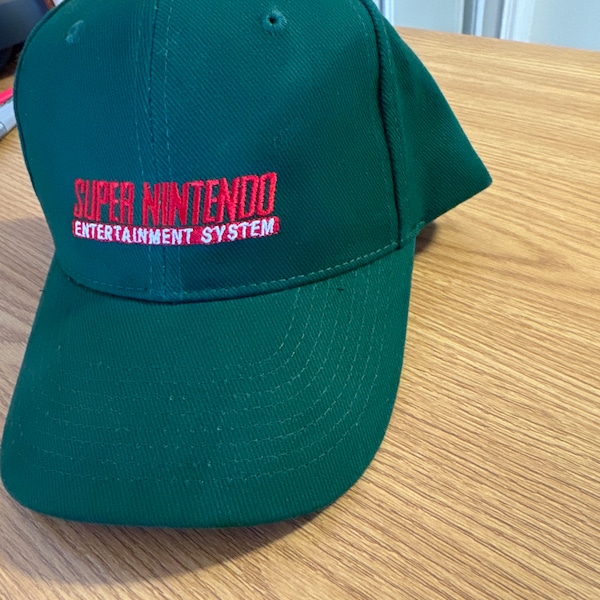 Super Nintendo Embroidered Baseball Cap Gamer / Gaming SNES Retro Video ...