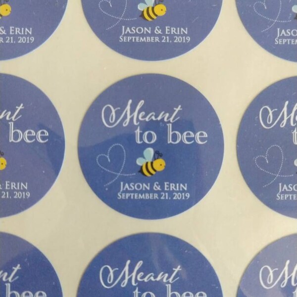 Meant to Bee Stickers Meant to Be Honey Favor Labels Mason Jar Label ...