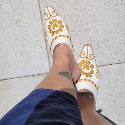 Leather Clogs, Suzani Shoes, Embroidered Women's Clogs, Custom Made ...