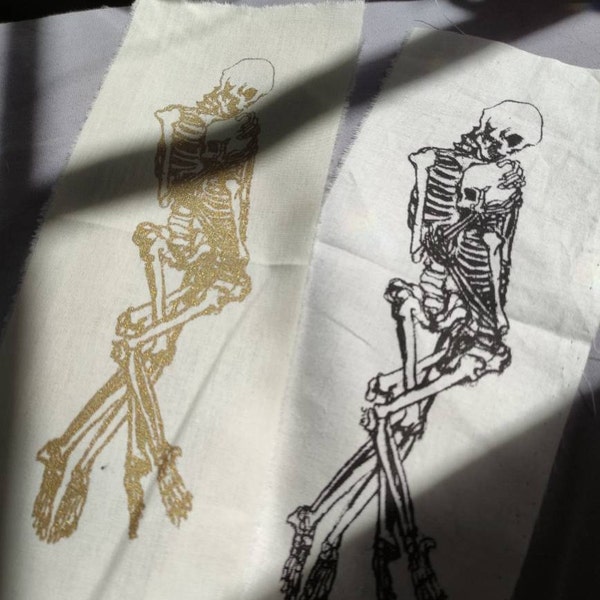 Screenprint SKELETON LOVERS Patch - Etsy