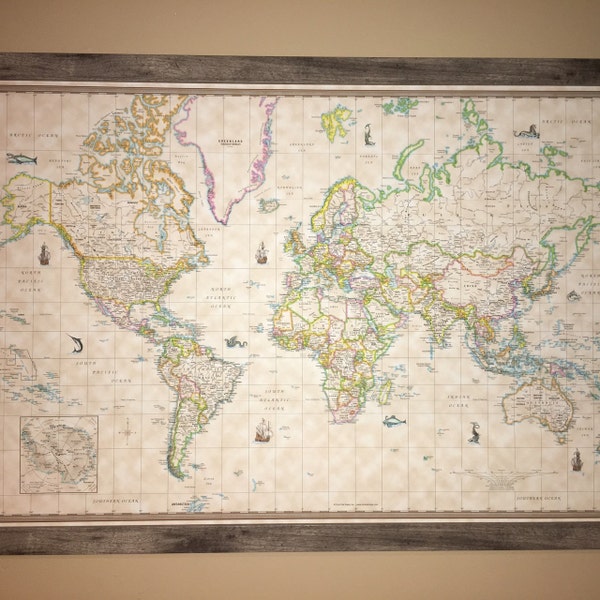 World Wall Map Classic Executive Poster - 36"wx24"h Rolled Paper or ...