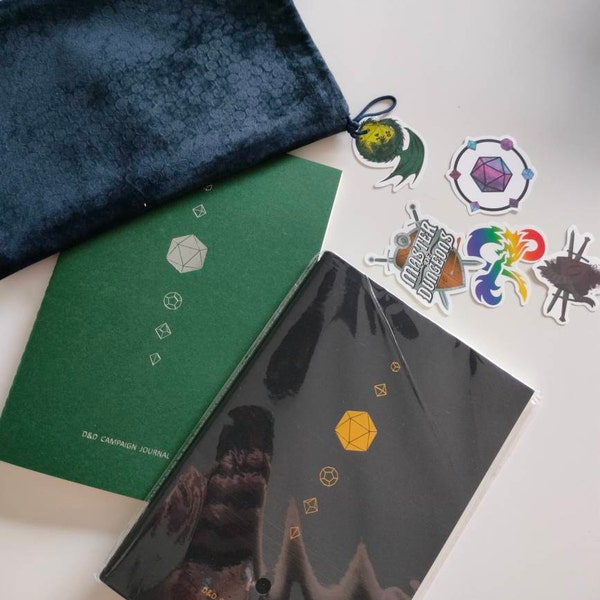 Craft Paper Cover,dnd 5e/5r Notebook,mystery Dice Set,character Sheets ...