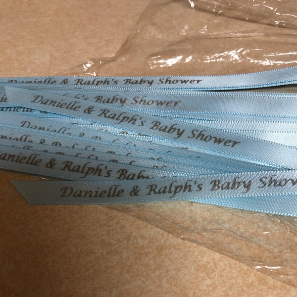 Baby Shower Personalized Printed Ribbons 3/8 Inches Wide (unassembled ...