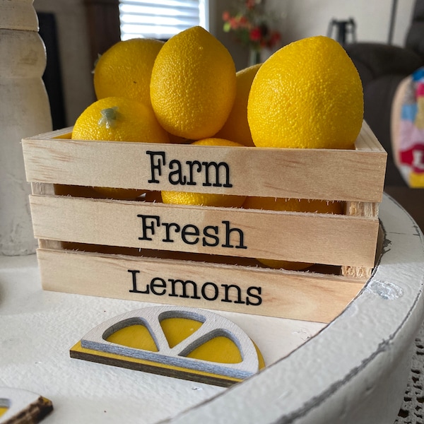 Lemon Wooden Crate-farm Fresh Lemonssummer Decor-lemon Decor-lemons ...