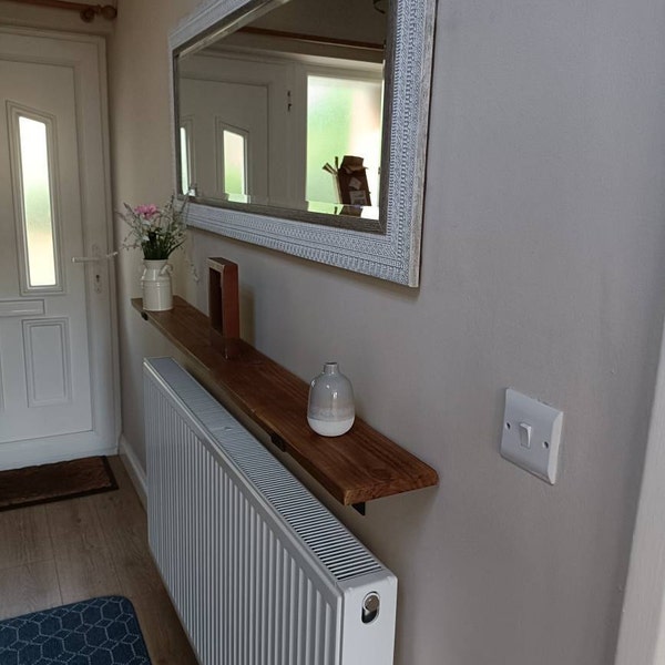 Solid Wood Radiator Shelf With Brackets Rustic Narrow Shelf for Hallway ...